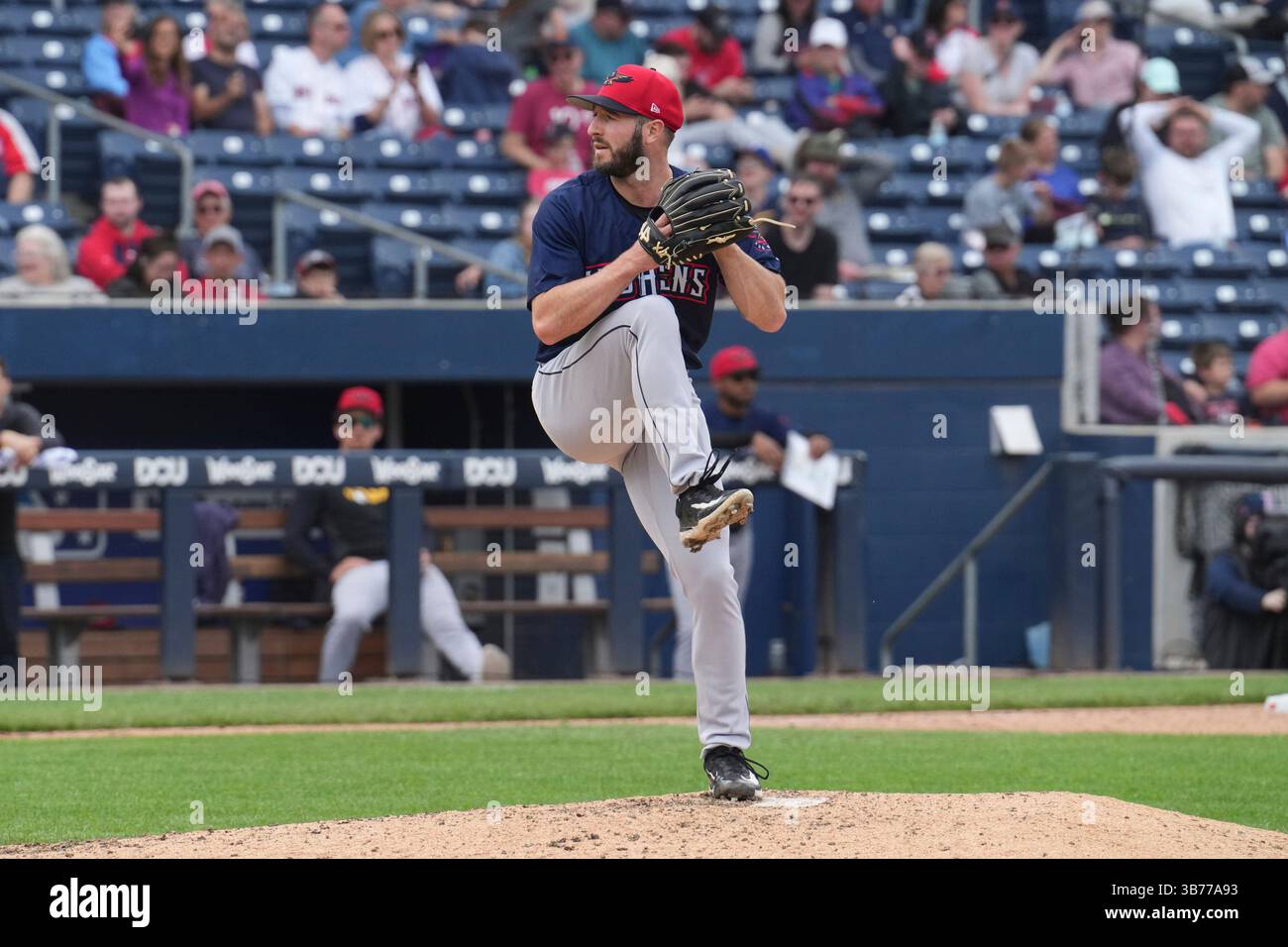 Salt Lake UT, USA. 4th May, 2025. Toledo pitcher P.J.Poulin (18) throws ...