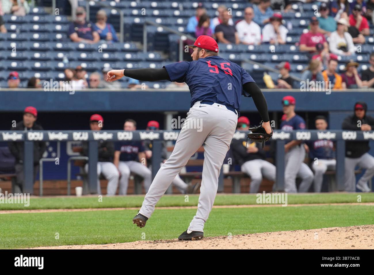 Salt Lake UT, USA. 4th May, 2025. Toledo pitcher Matt Gage (55) throws ...