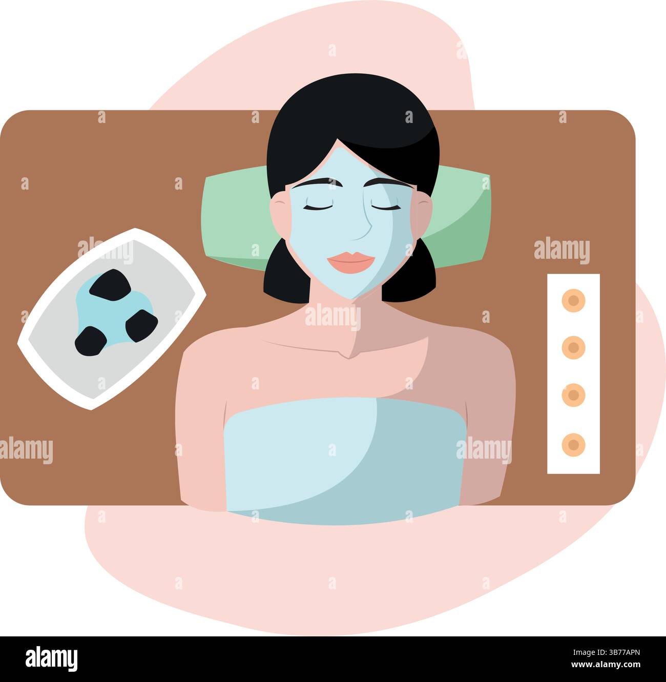 Facial mask therapy moment. Vector illustration Stock Vector Image ...