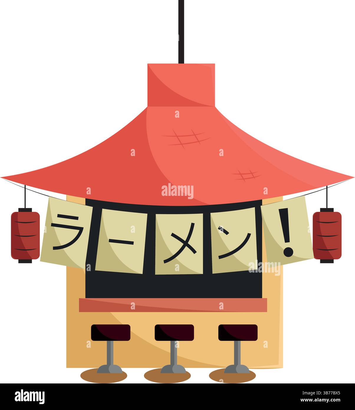 Ramen shop with lanterns. Vector illustration Stock Vector Image & Art ...
