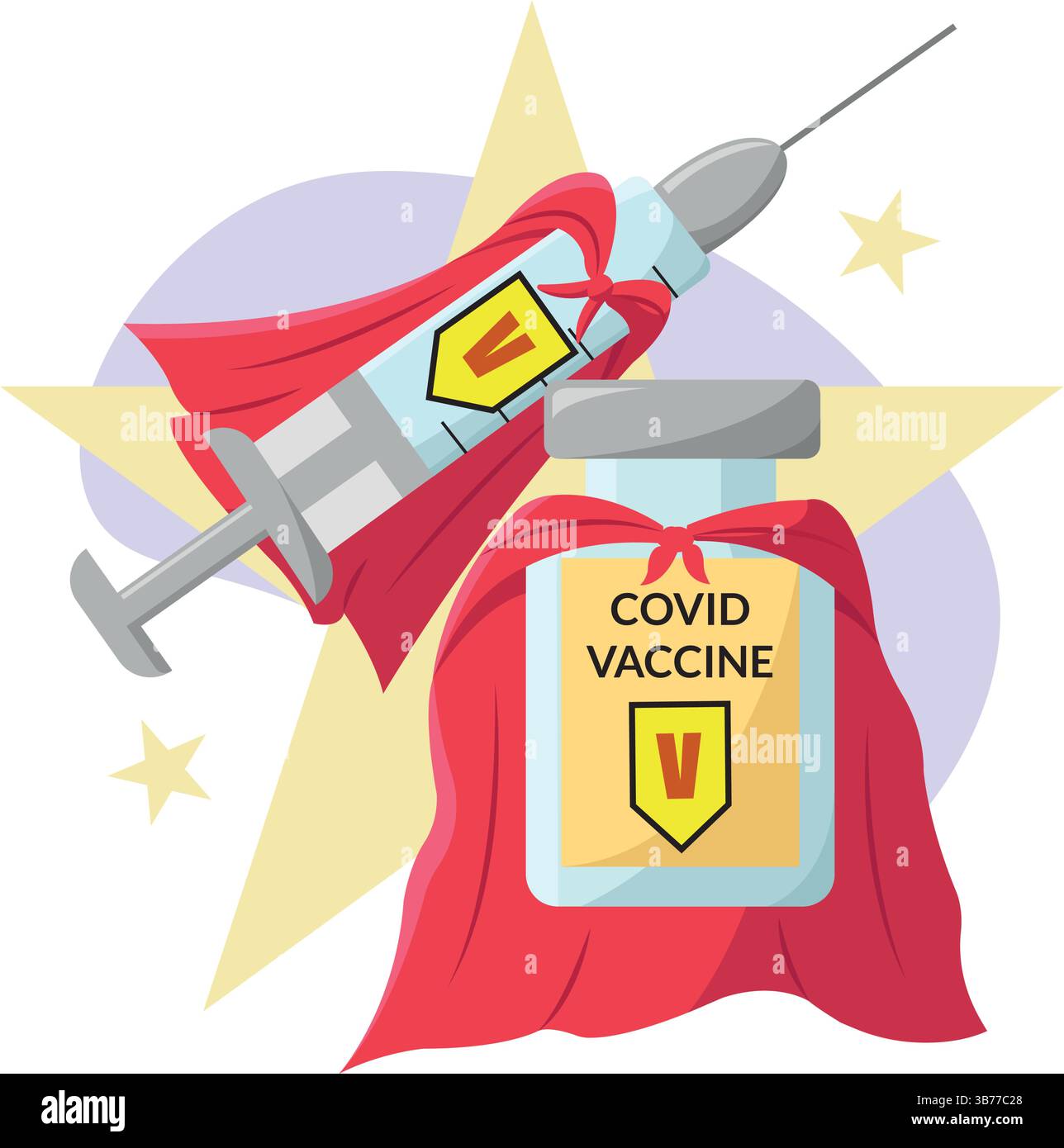 Covid vaccine superhero concept. Vector illustration Stock Vector Image ...
