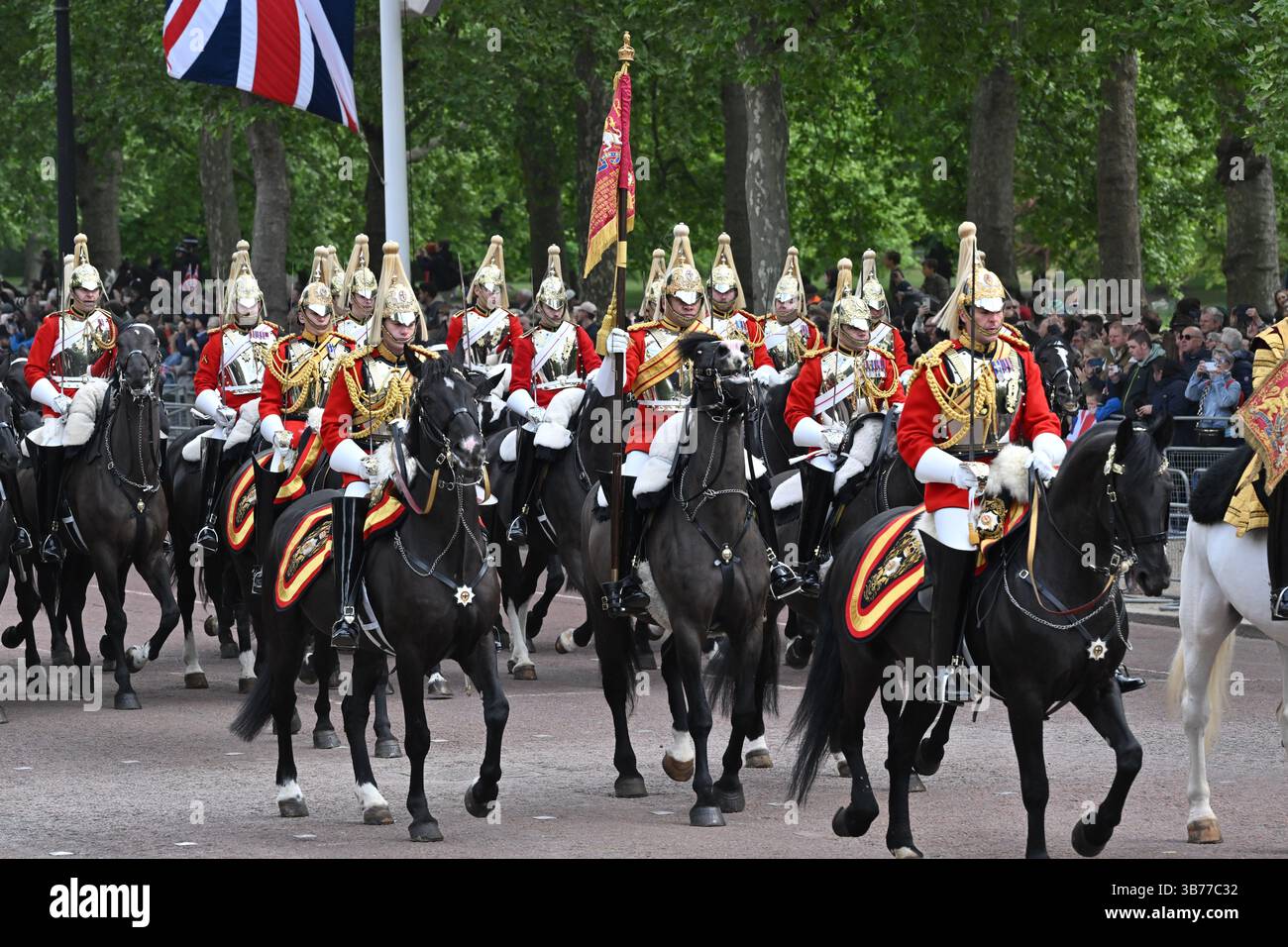 London, UK. 05th May, 2025. The Life Guards during the VE80 ...