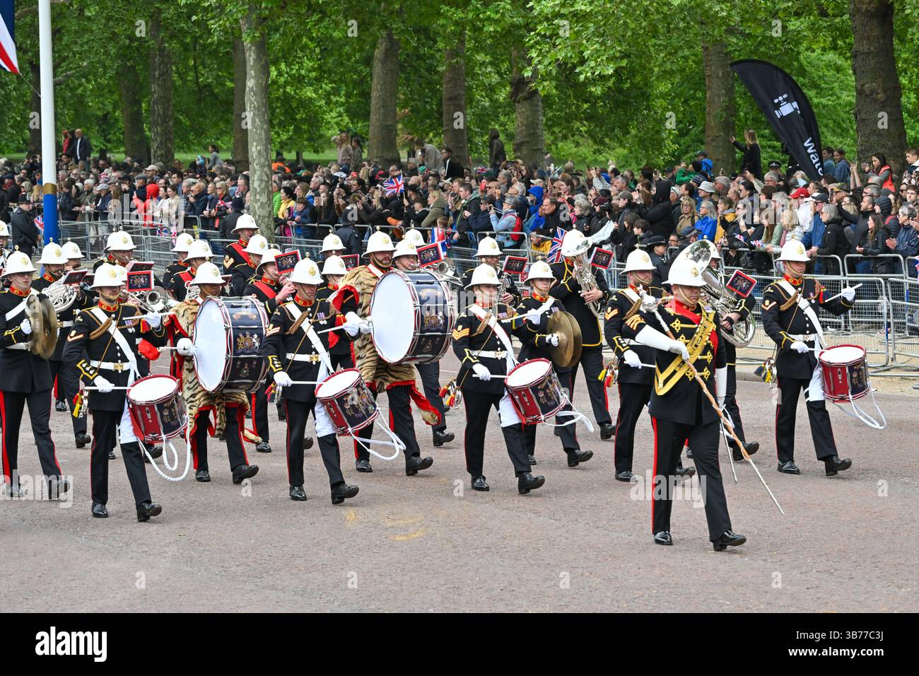 London, UK. 05th May, 2025. The Band of HM Royal Marines during the ...