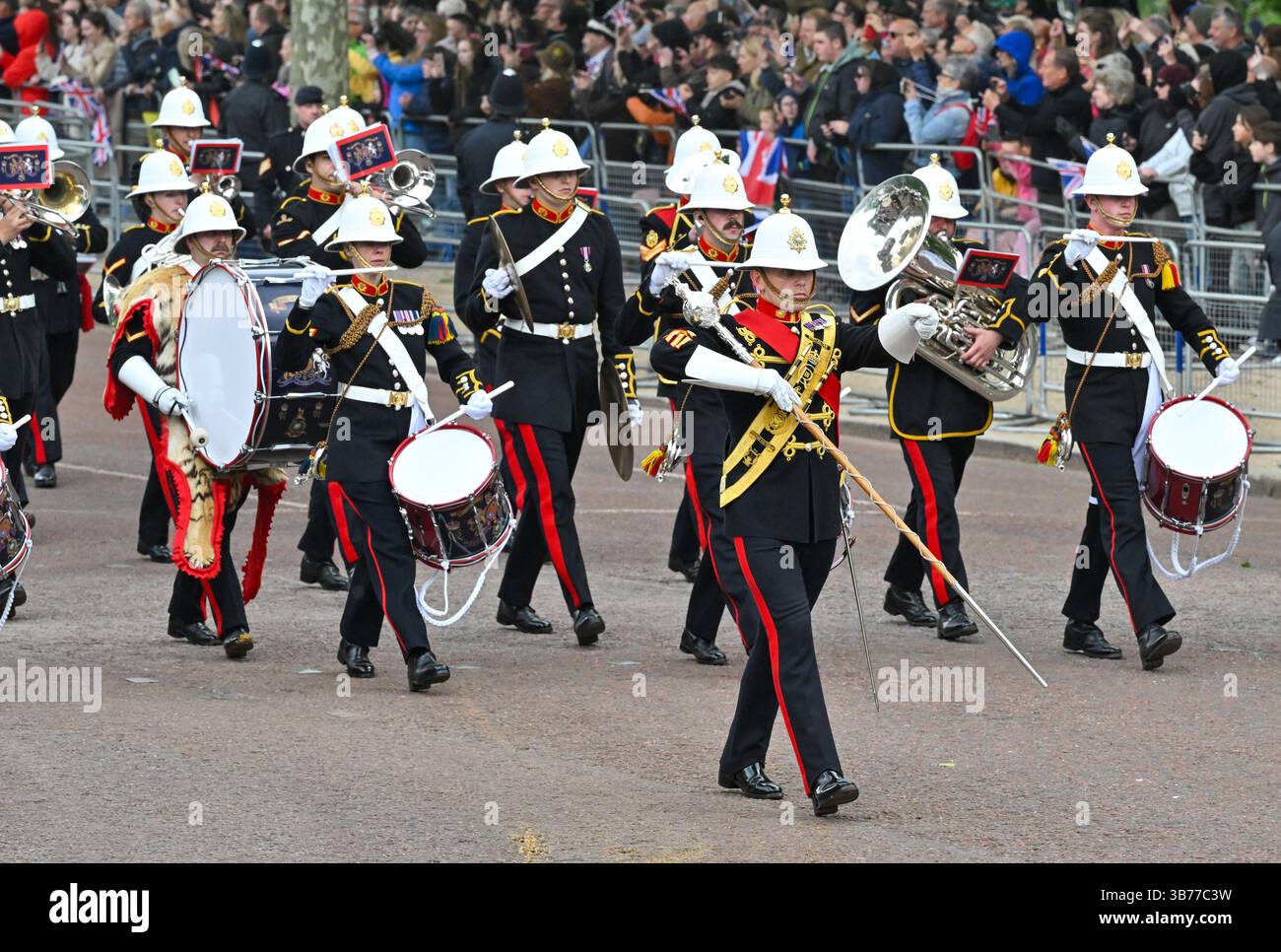 London, UK. 05th May, 2025. The Band of HM Royal Marines during the ...