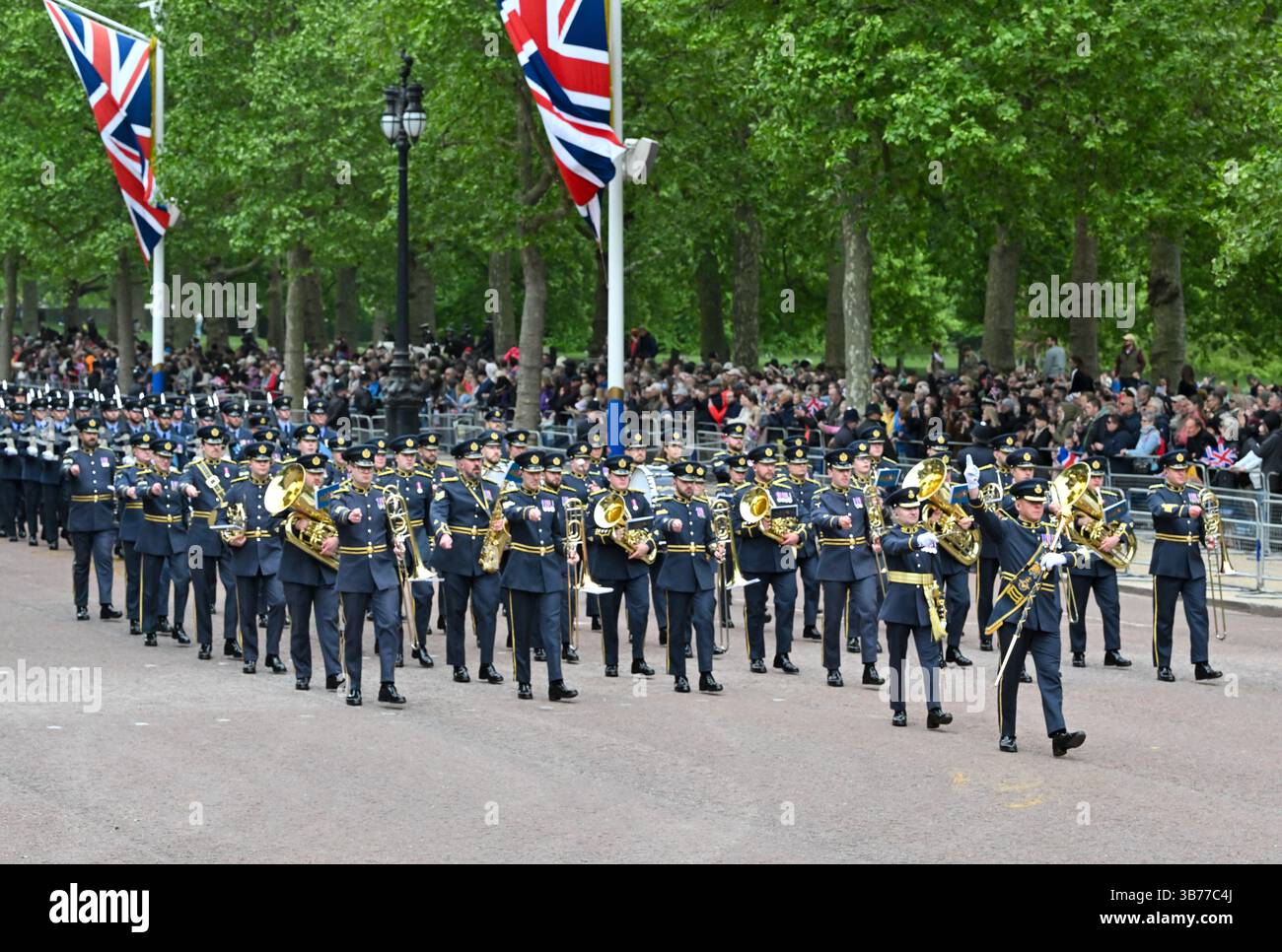 London, UK. 05th May, 2025. The Band of the Royal Air Force during the ...