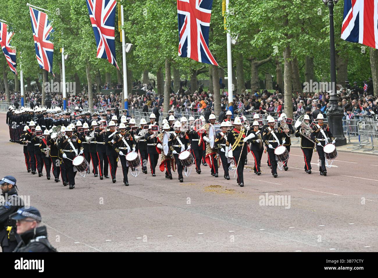 London, UK. 05th May, 2025. The Band of HM Royal Marines during the ...