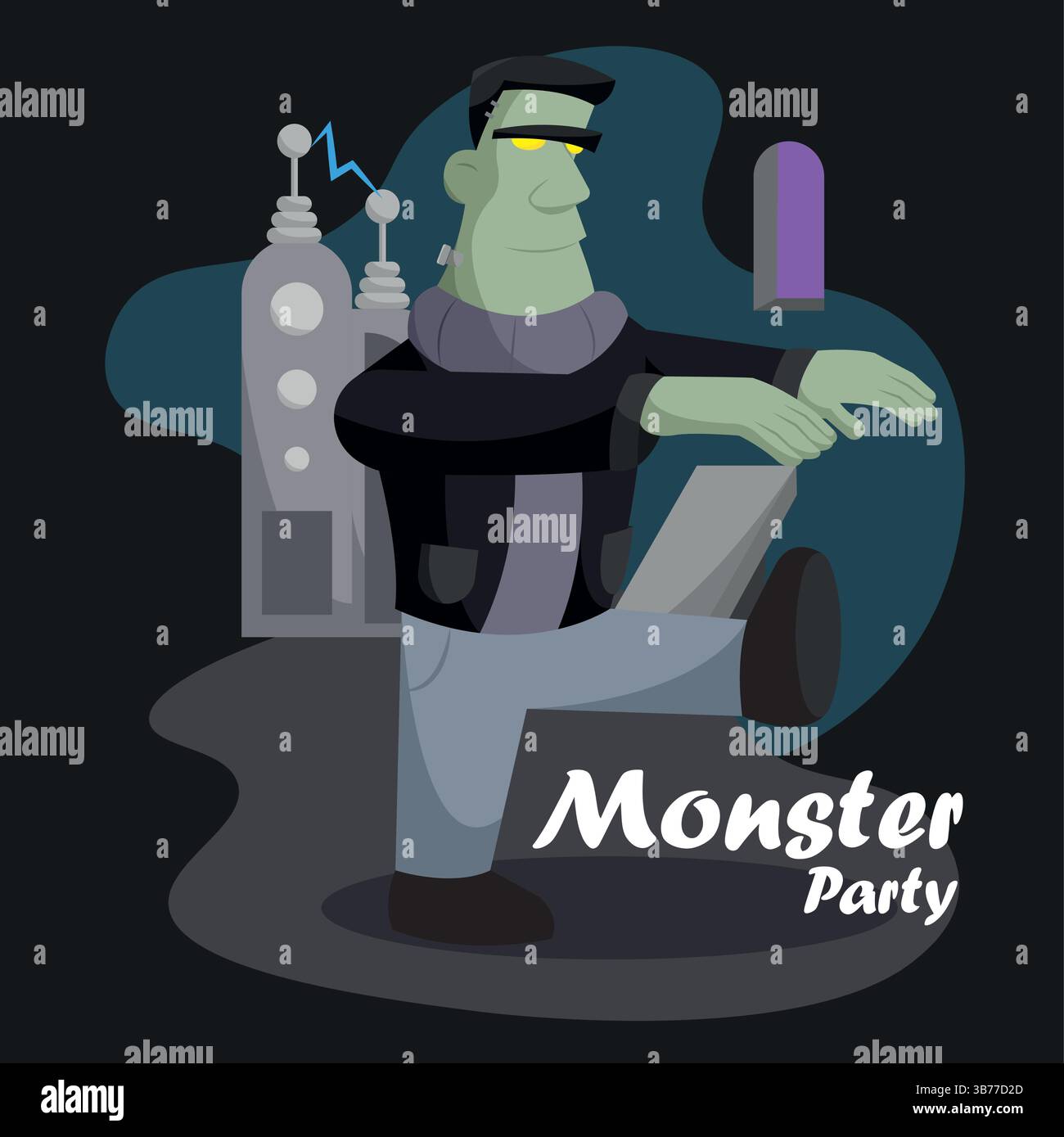 Frankenstein monster dancing. Vector illustration Stock Vector Image ...