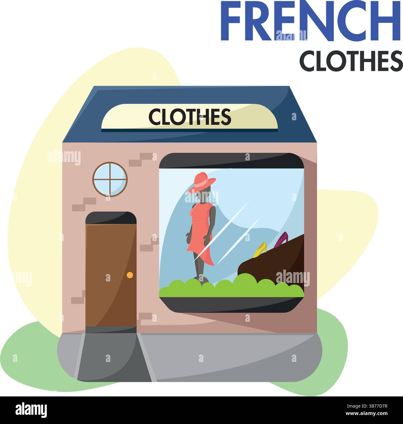 French fashion store front. Vector illustration Stock Vector Image ...
