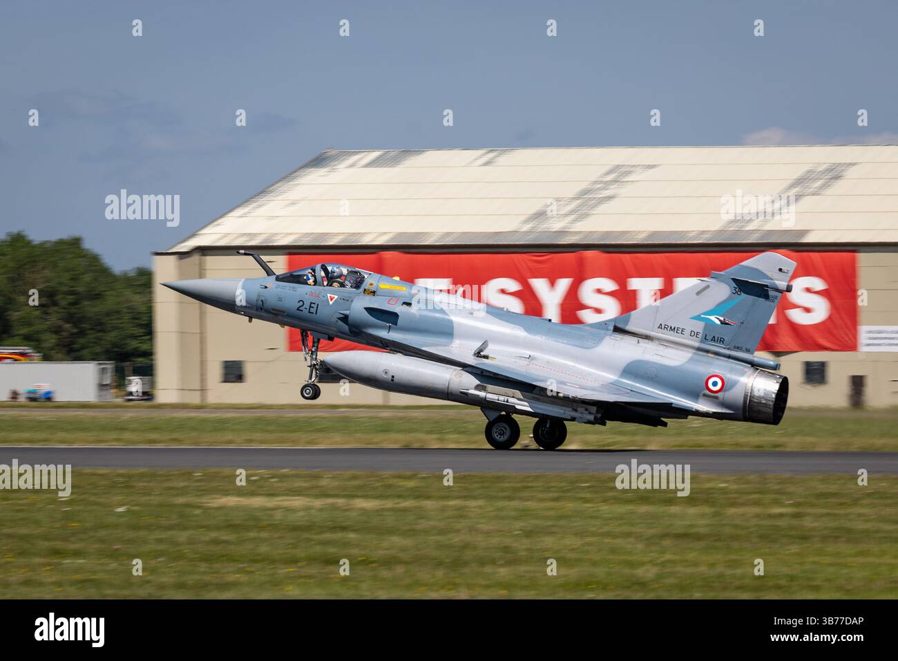 French Air and Space Force - Dassault Mirage 2000-5F, arriving at RAF Fairford to perform at the ...