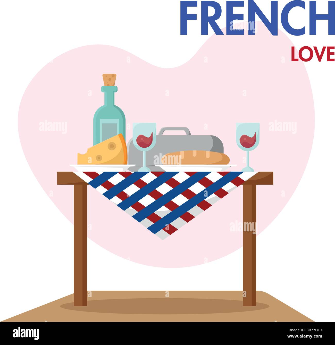 French romantic dinner setup. Vector illustration Stock Vector Image ...
