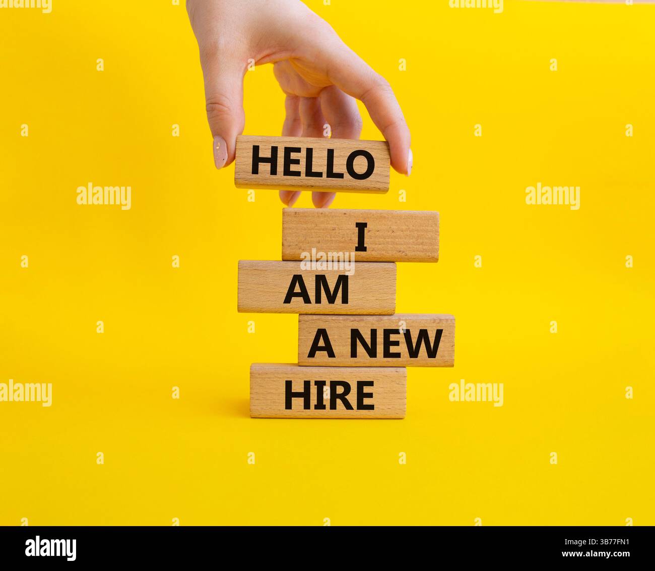 Hello I am a new hire symbol. Concept words Hello I am a new hire on ...