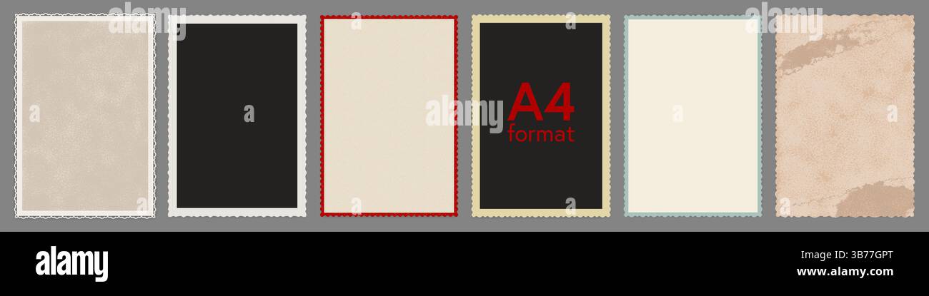 Vintage Old Textured Photo Paper A4 format. Grunge background. Vector ...