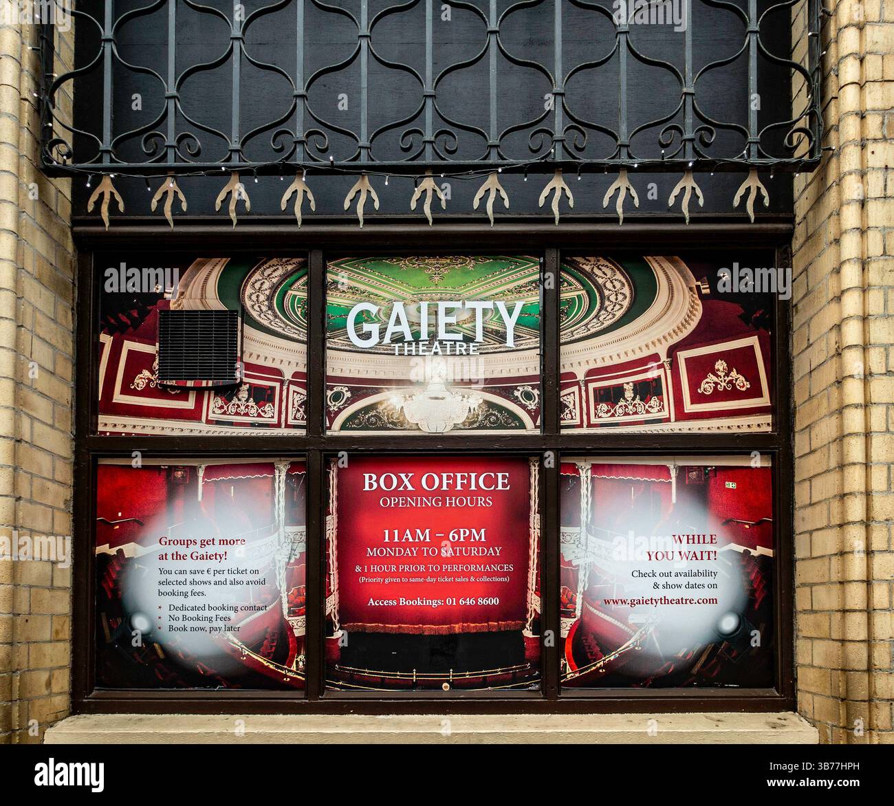 This is the box office window of the Gaiety Theatre in Dublin, Ireland ...