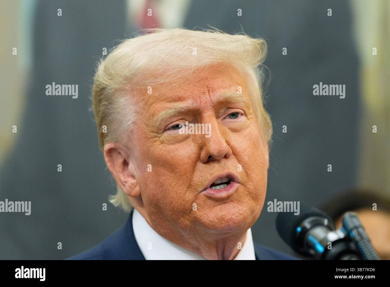 President Donald Trump speaks during an event to announce that the 2027 ...