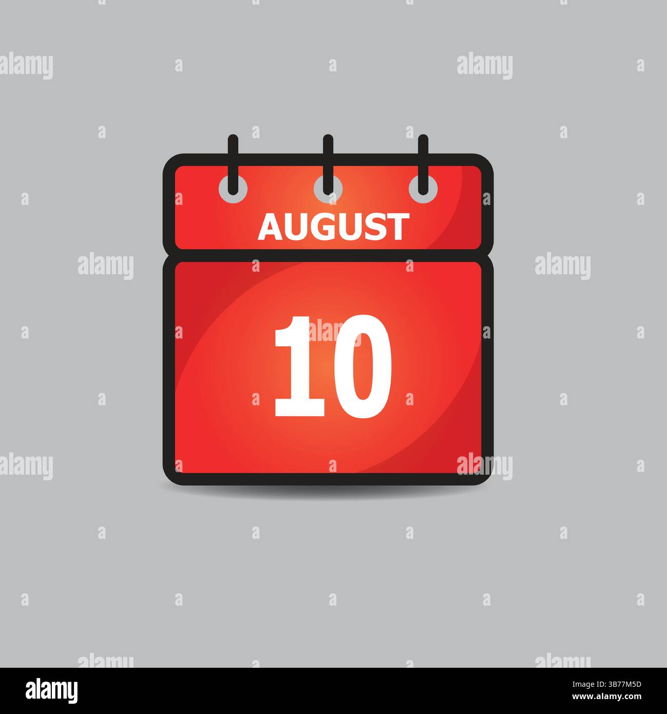 Red color Calendar Set Desk Calendar template design. One day with the ...