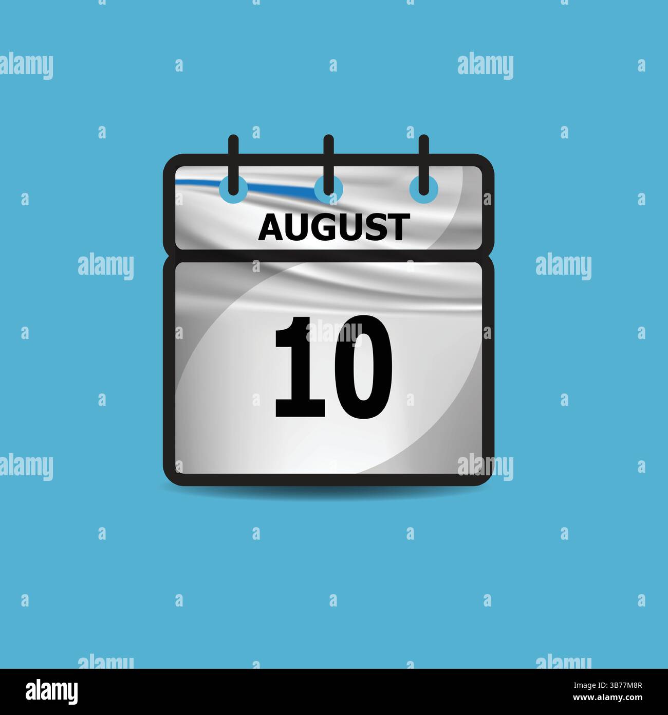 Silver Color Calendar Set Desk Calendar template design. One day with ...