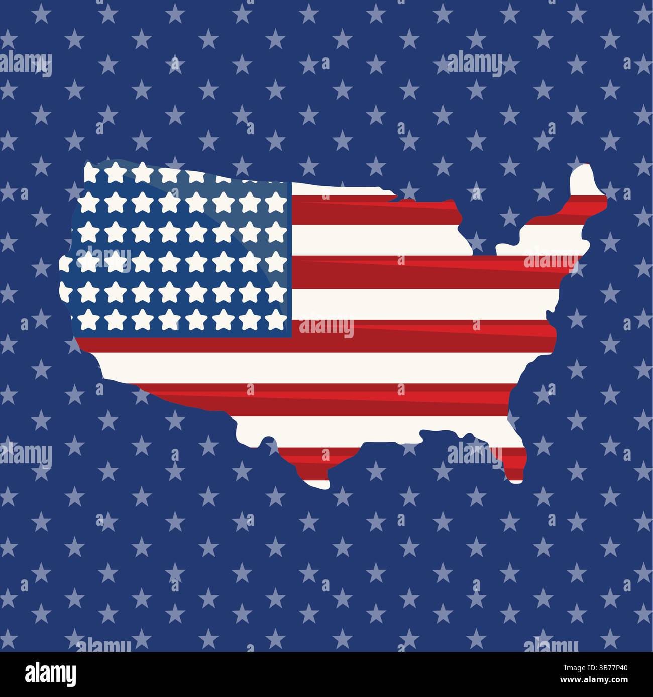 American Flag in American Map Blue Background | Vector Art Stock Vector ...