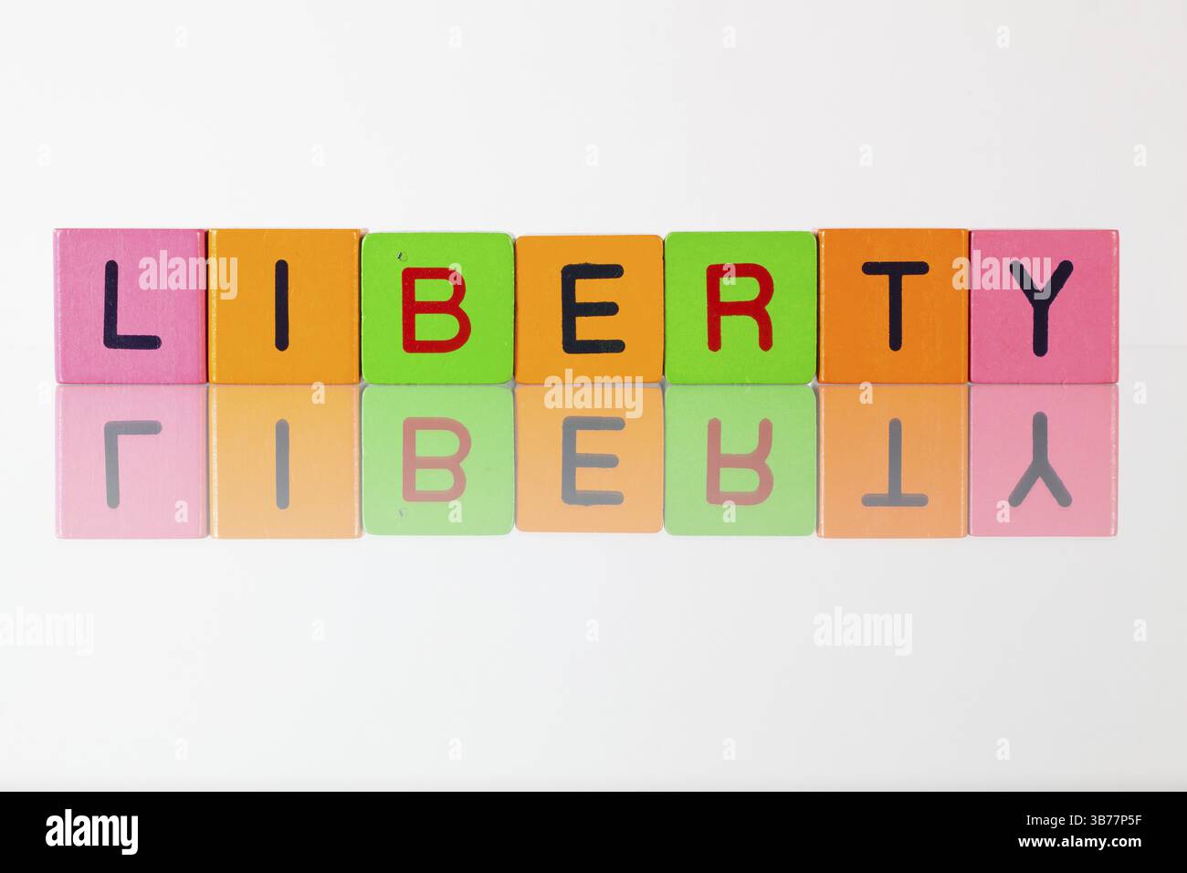 Liberty - an inscription from children's wooden blocks Stock Photo - Alamy