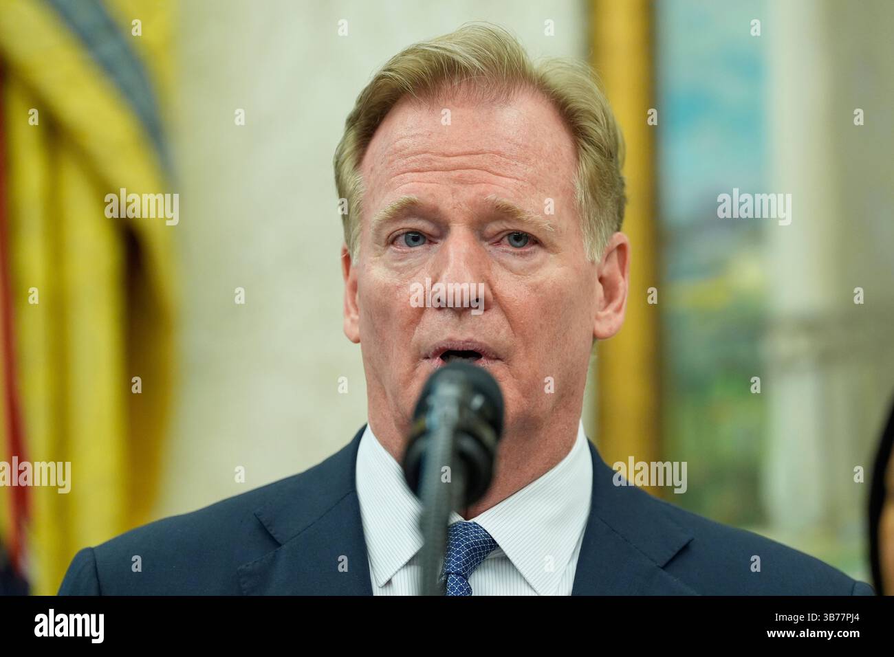 NFL Commissioner Roger Goodell speaks during an event to announce that ...