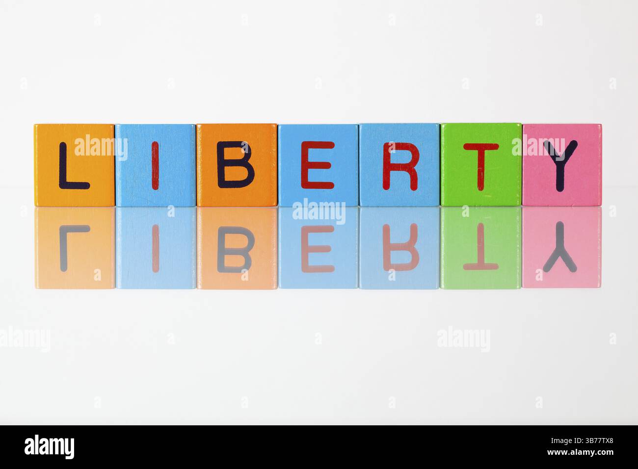 Liberty - an inscription from children's wooden blocks Stock Photo - Alamy