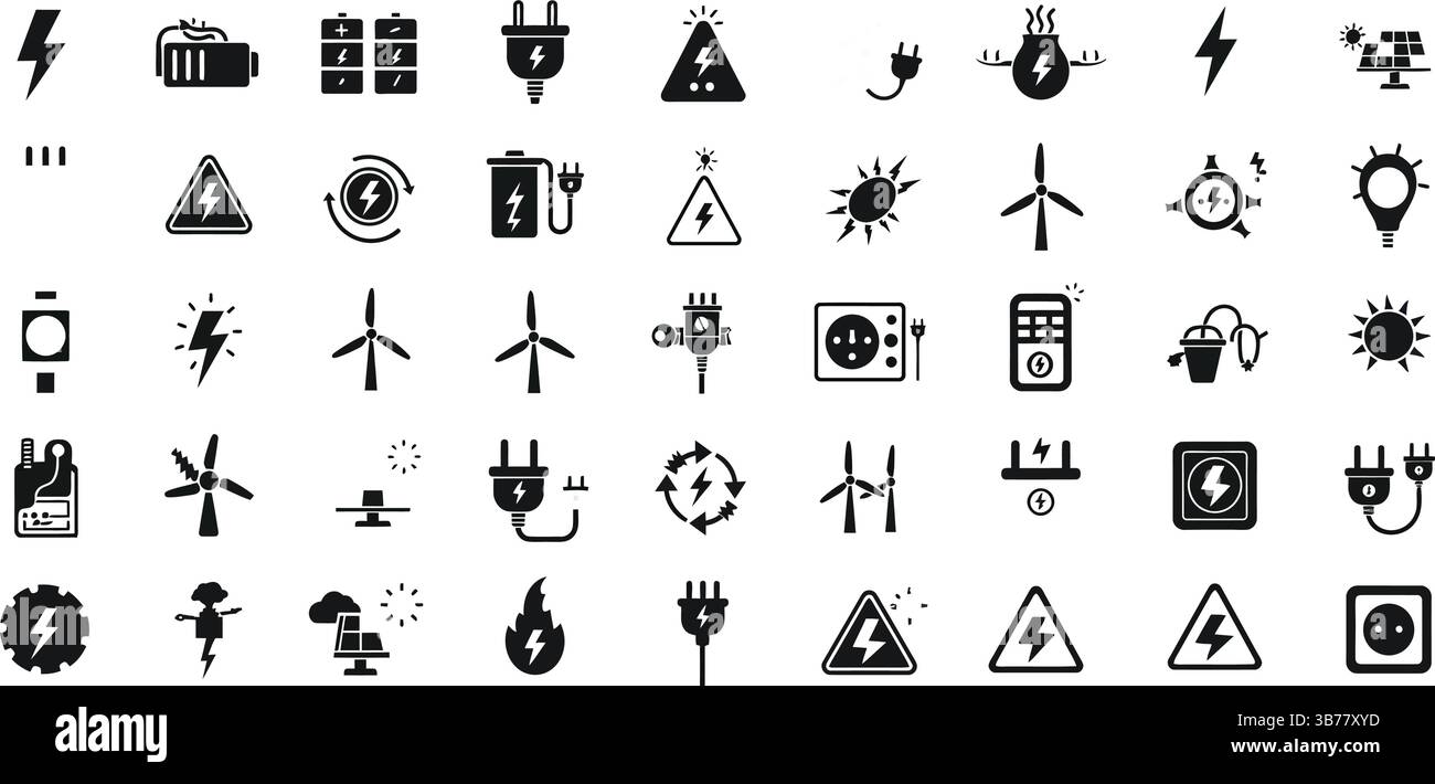 High voltage power lines maintenance Stock Vector Images - Alamy