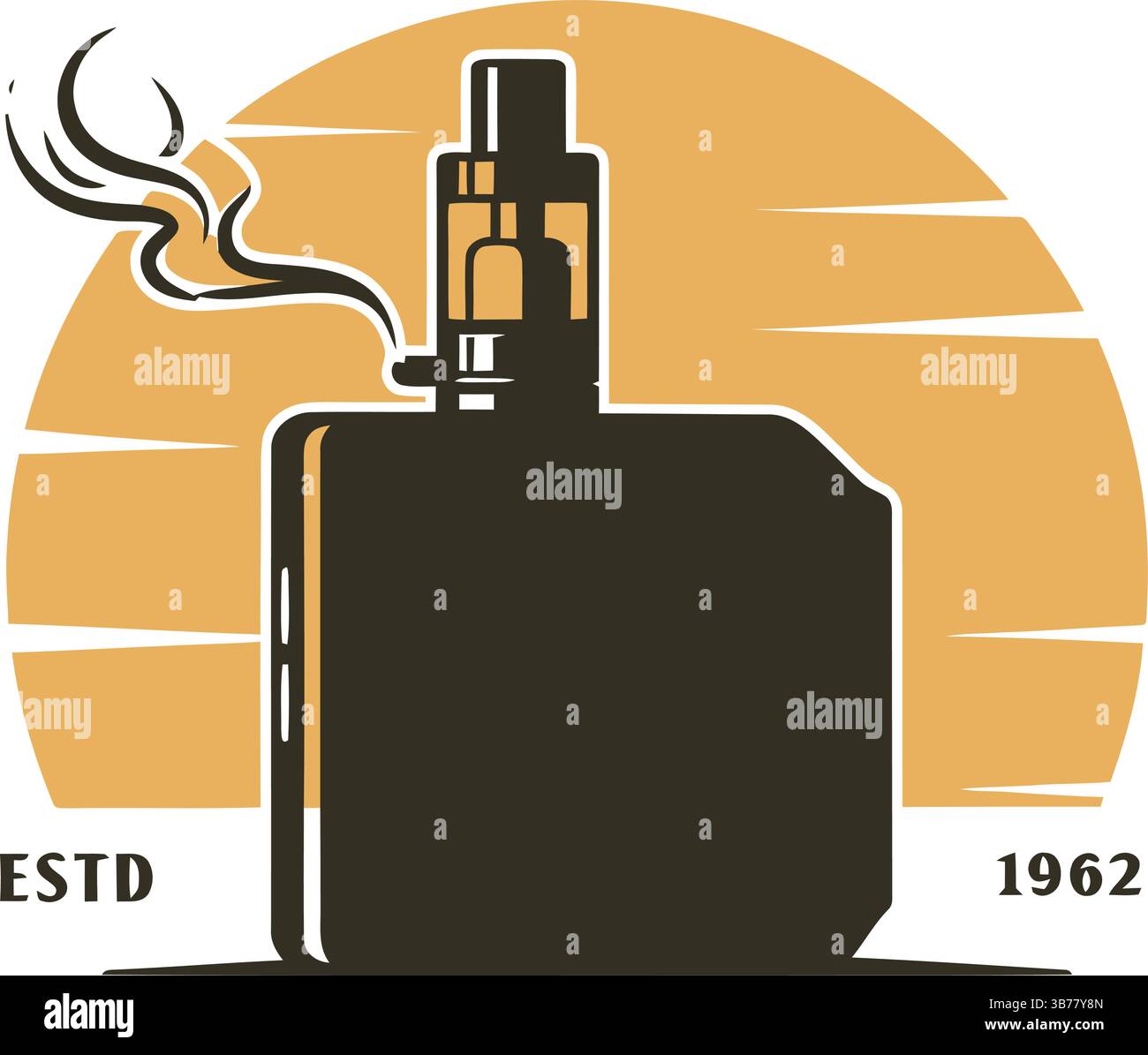 Retro Vaping Device Icon – Vintage Vaporizer Silhouette Stock Vector ...