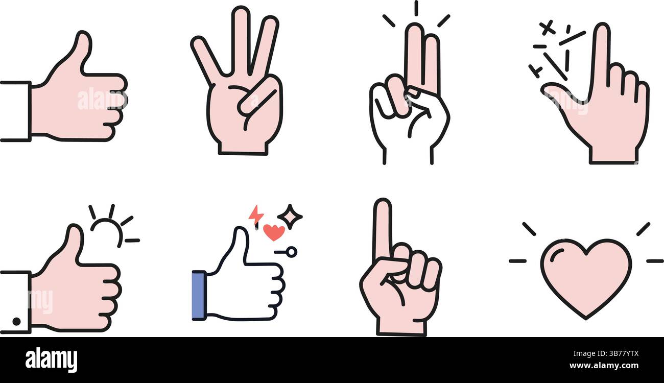 Expressive Hand Gesture Set – Communication and Symbolic Icons Stock Vector Image & Art - Alamy