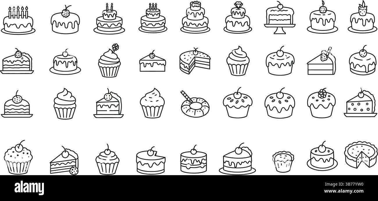 Simple bakery symbols Black and White Stock Photos & Images - Alamy