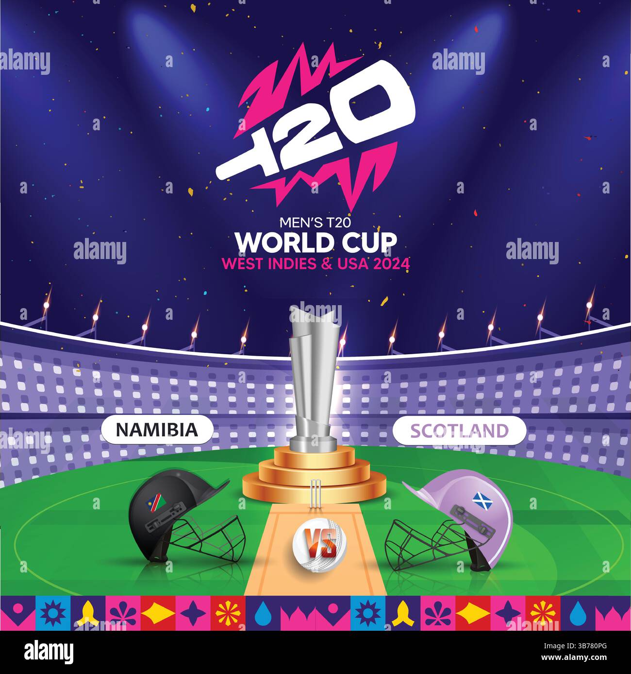 Namibia vs Scotland T 20 cup, Cricket Team Helmet, Art Design Stock ...