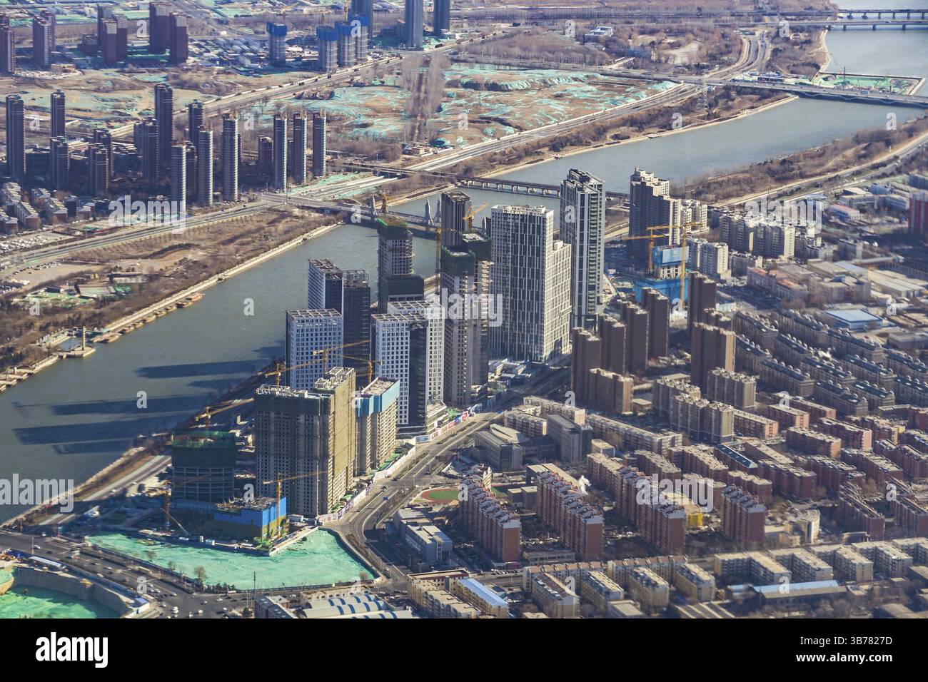 Beijing, China in the residential area which is visible from an airplane. Shooting Location ...