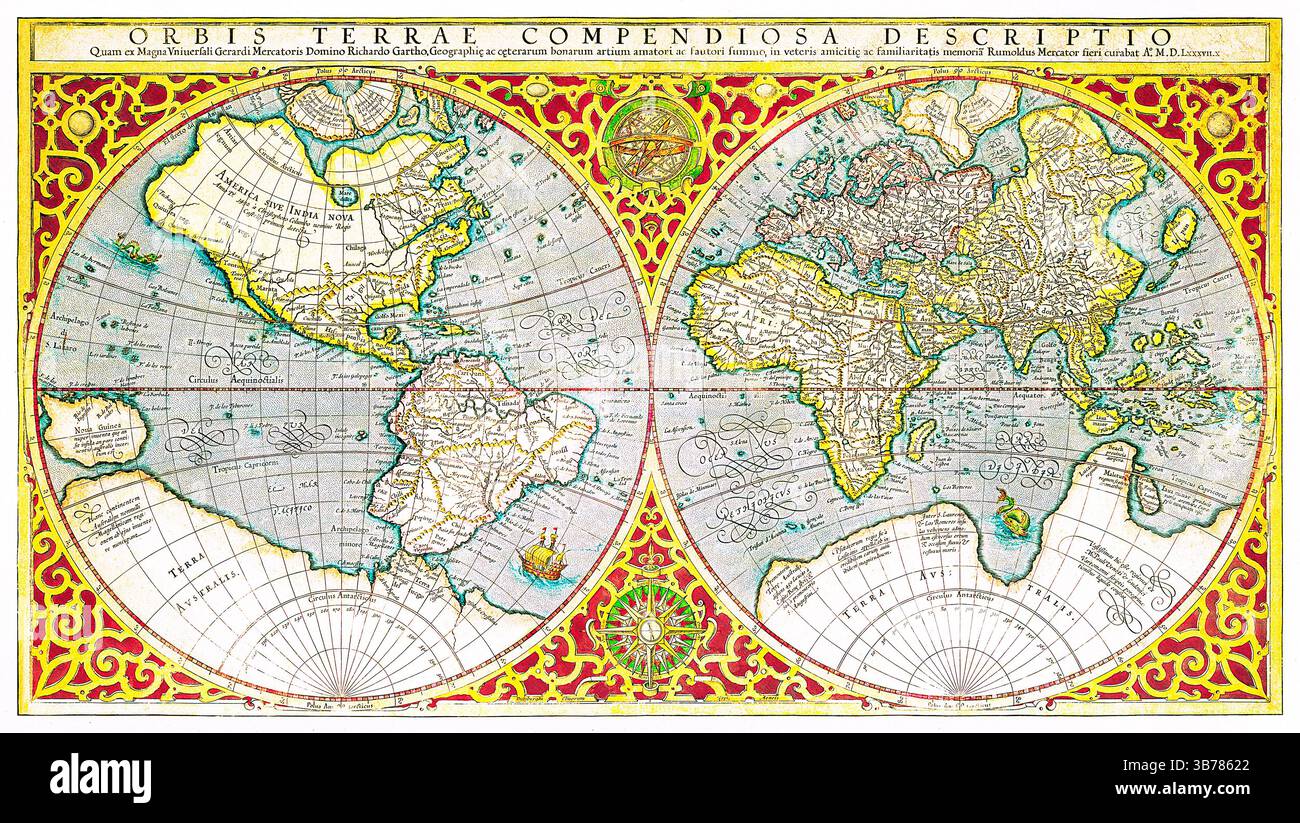 A stunning vintage world map that showcases intricate geographical ...