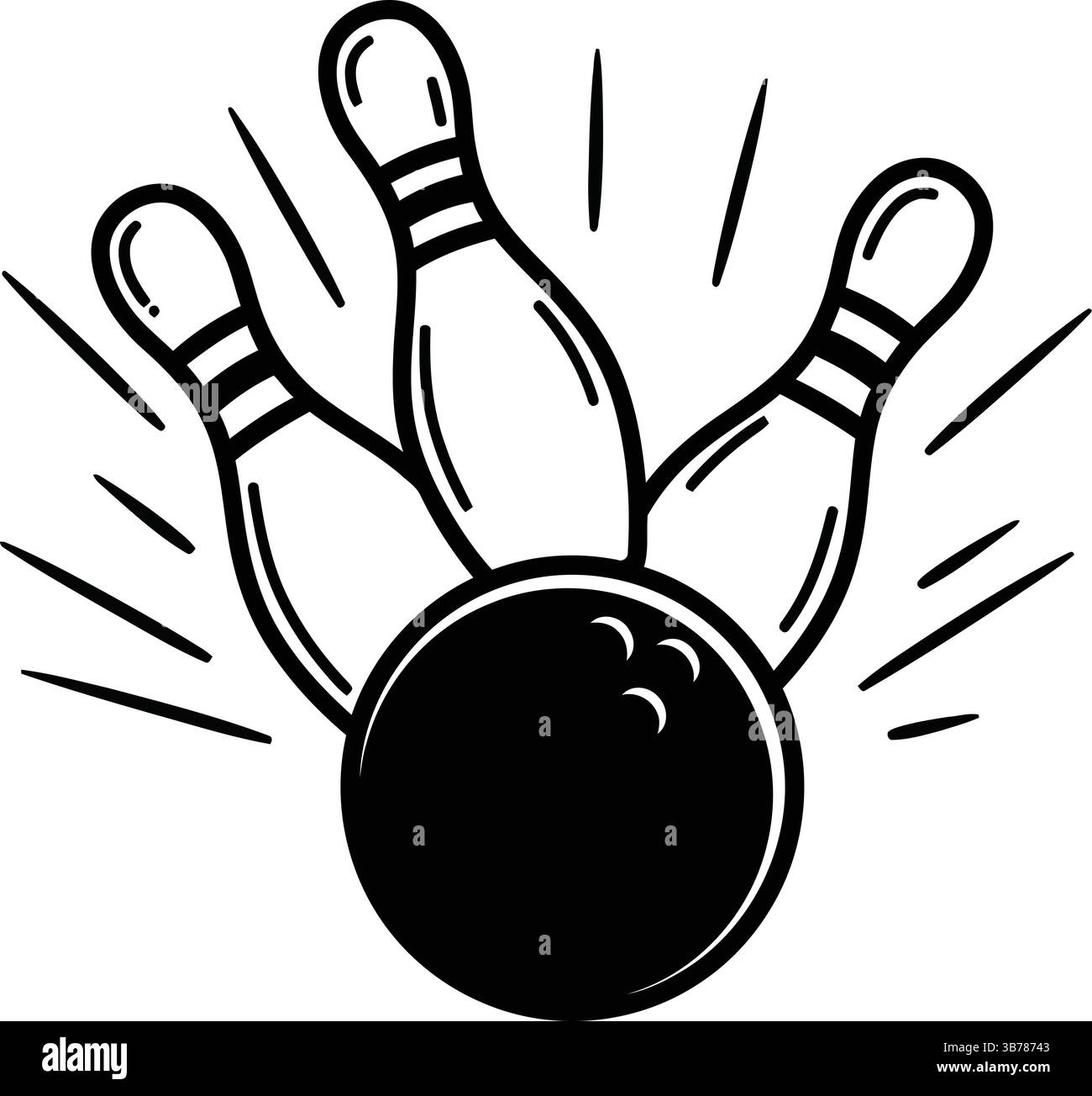 Bowling pins flying Stock Vector Images - Alamy