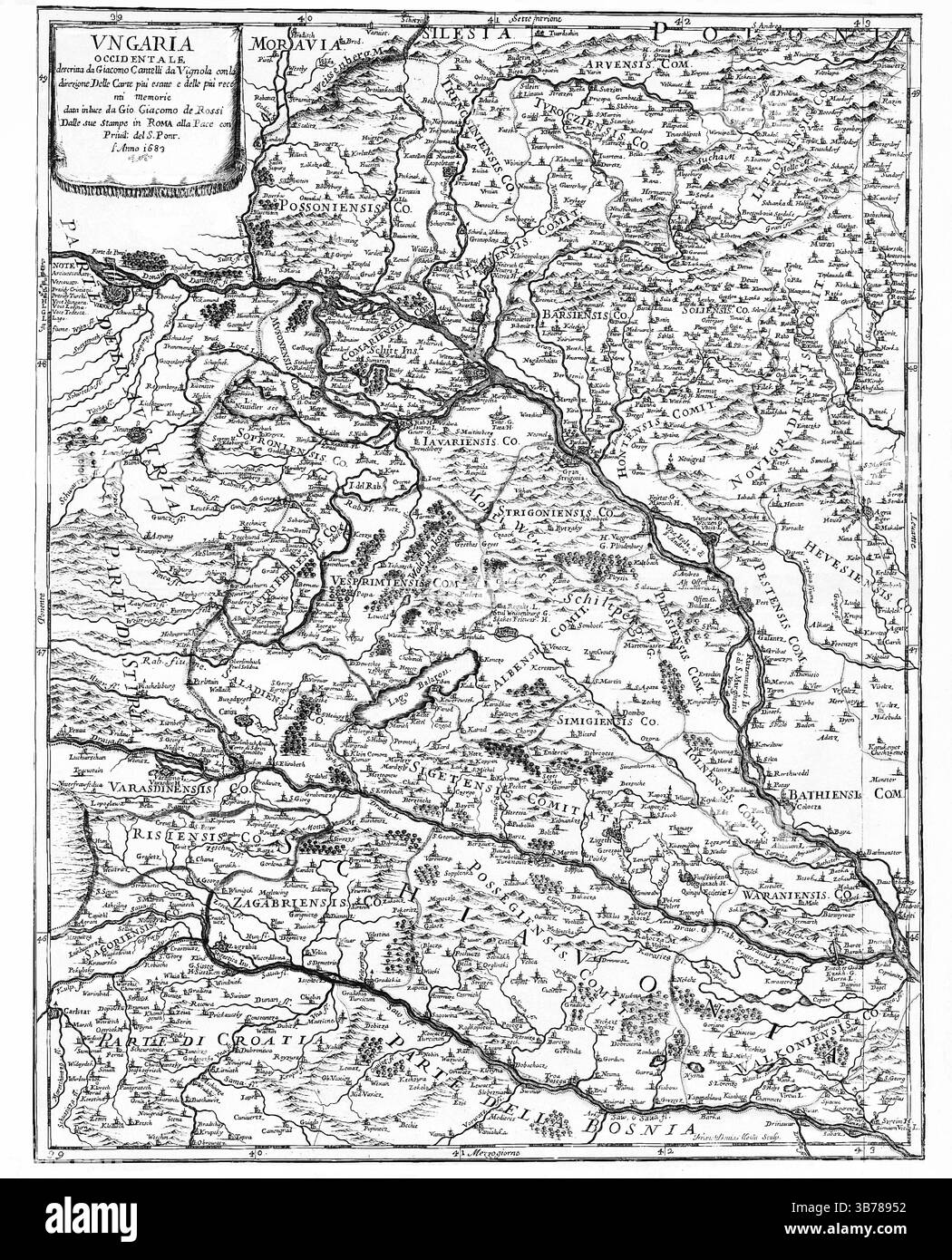Antique central europe map Black and White Stock Photos & Images - Alamy