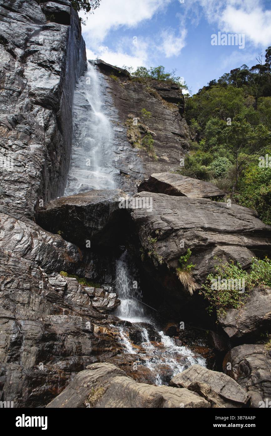 Lovers leap waterfall in Nuwara Eliya, Sri Lanka. Lovers leap is an ...