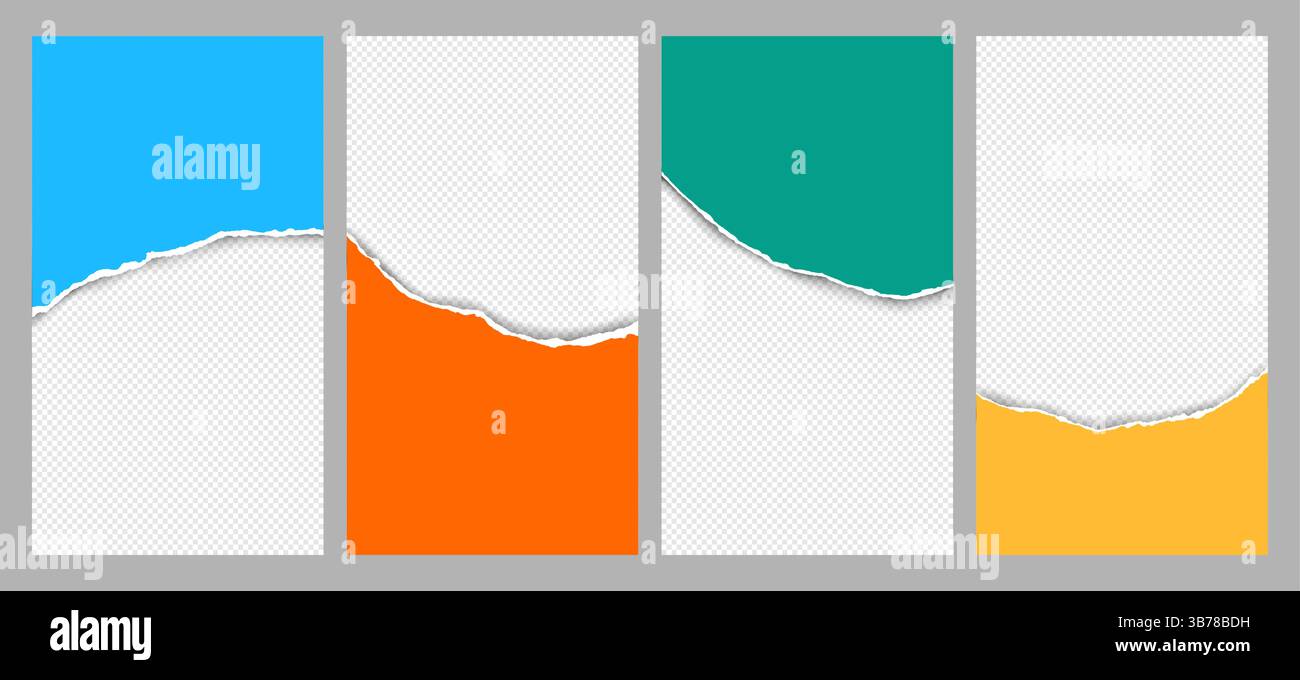 Vector illustration. Torn paper effect. Color banner collection ...