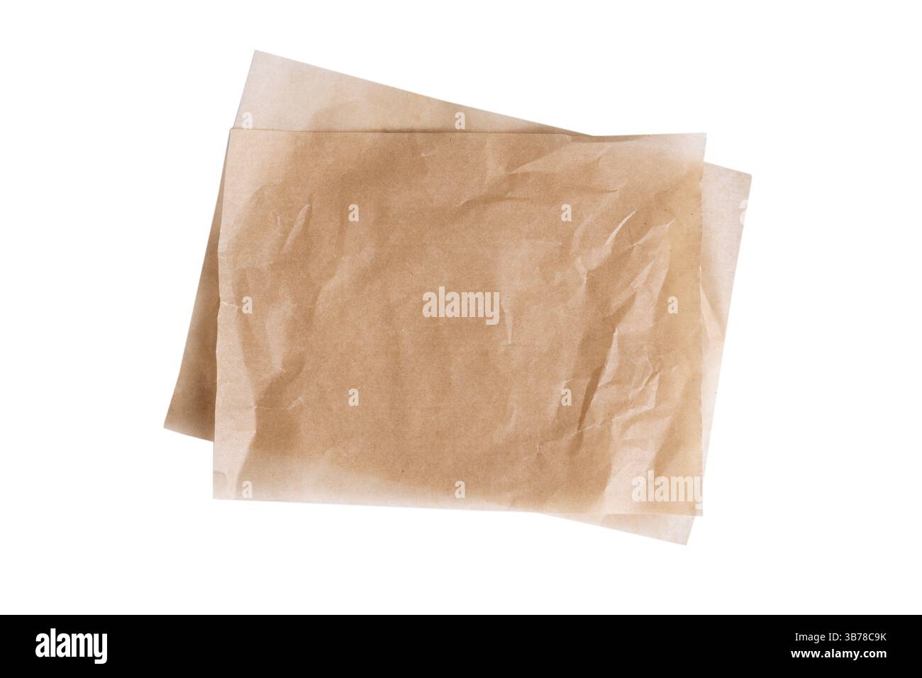Baking paper top view isolated, food dish. Cooking sheet flat lay ...