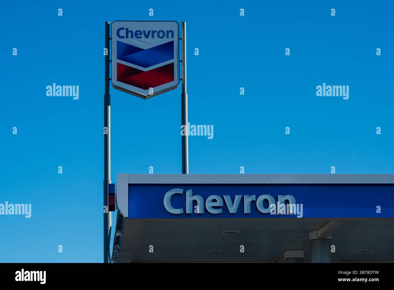 ST. GEORGE, UT, USA - MAY 4, 2025: A Chevron gas station is seen in St ...