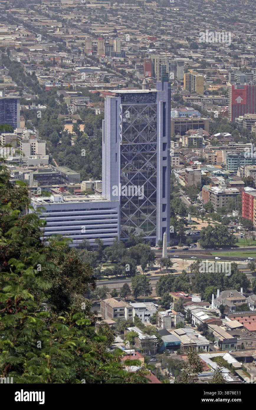 Movistar building, Santiago de Chile Stock Photo - Alamy