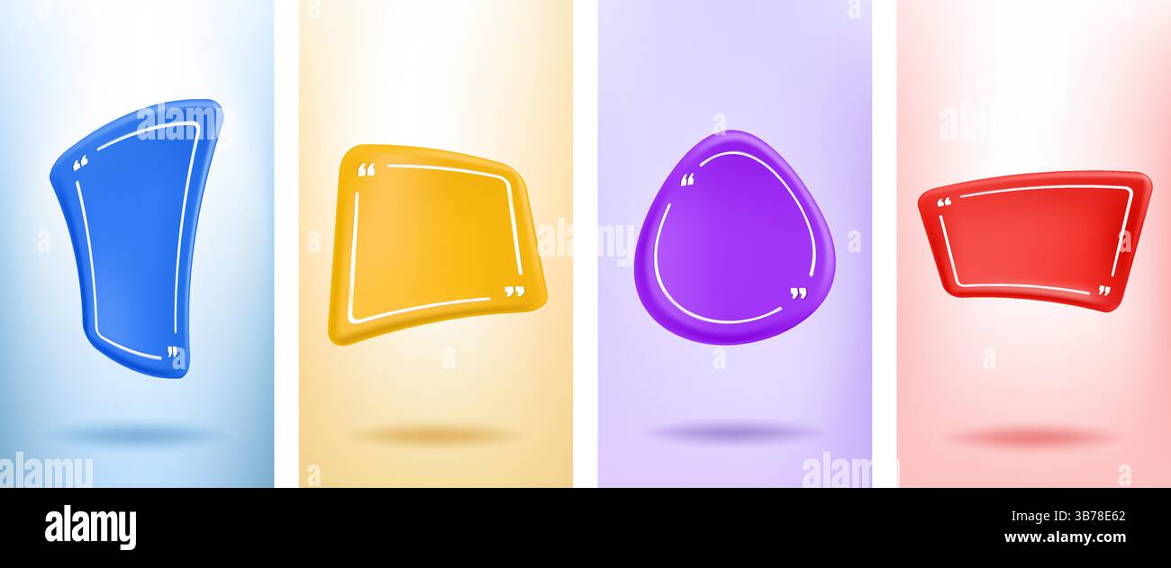 Vector illustration. 3d minimalist banner set. Quote frames blank ...