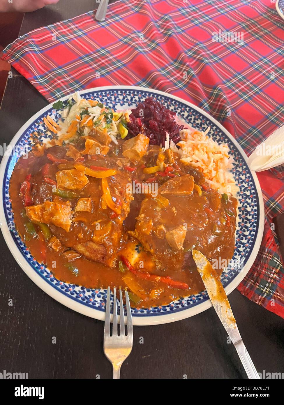Polish traditional food: hearty goulash with fresh sauerkraut Stock ...
