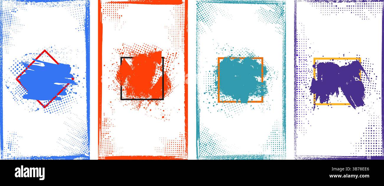Vector illustration. Hand drawn borders, brush strokes elements. Messy ...