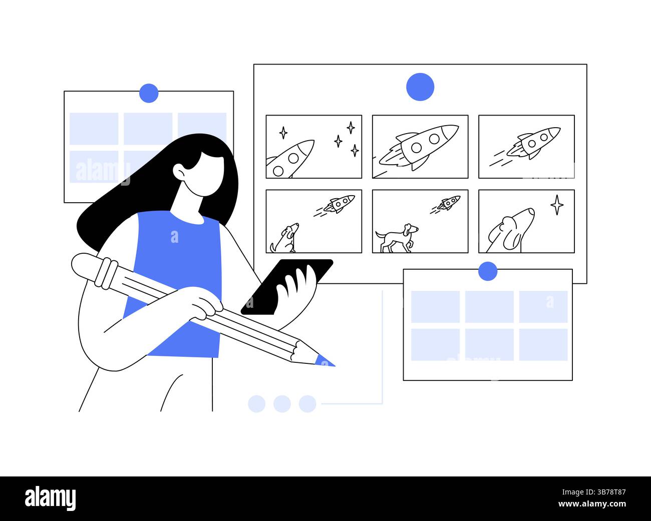 Storyboard creation isolated cartoon vector illustrations Stock Vector ...