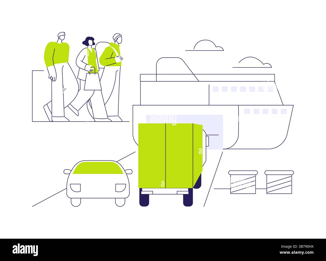 Car ferry abstract concept vector illustration Stock Vector Image & Art ...