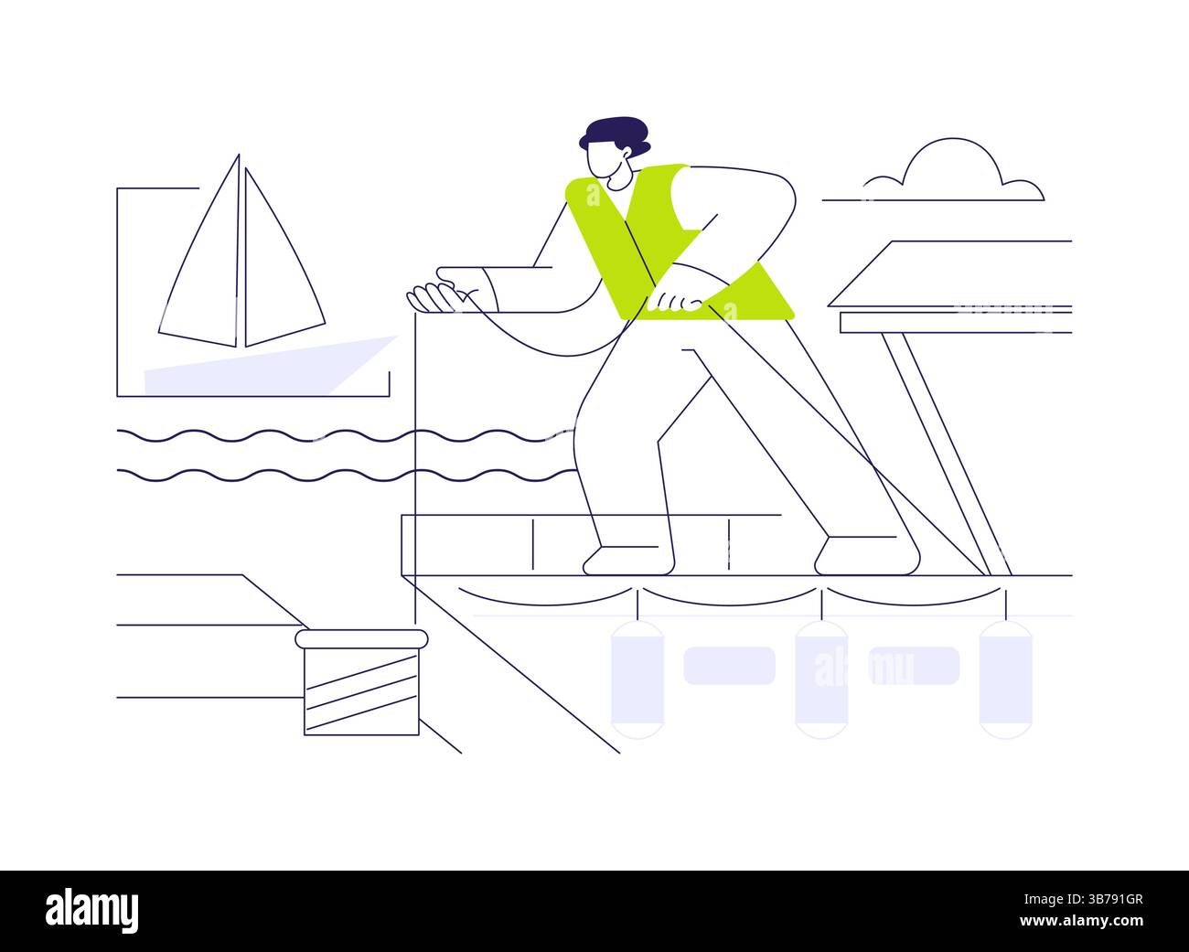 Leaving a berth abstract concept vector illustration Stock Vector Image ...