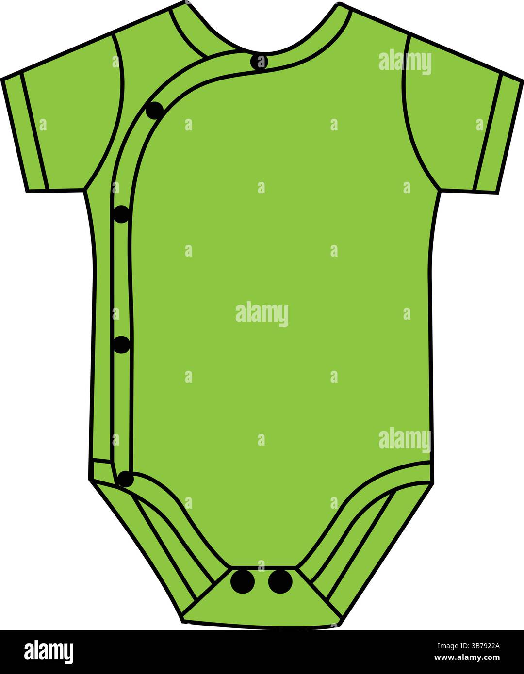 Green Baby Bib Front View | Flat Vector Illustration | Infant Apparel ...