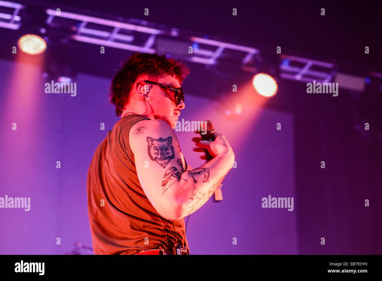 The italian singer OLLY during the concert in Turin during the Music ...