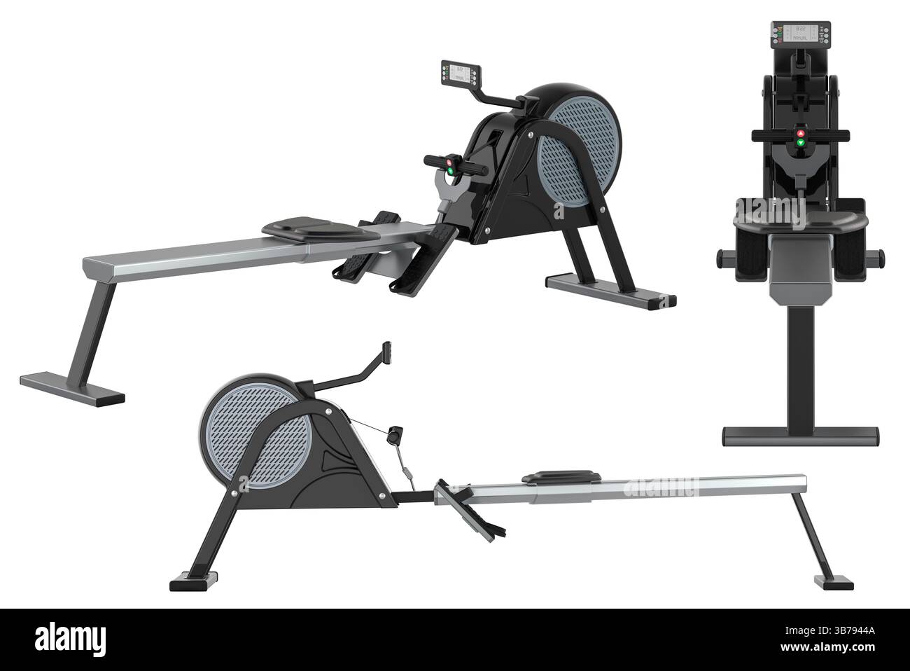 Rowing Machine, Magnetic Rower with LCD Monitor different front, top ...