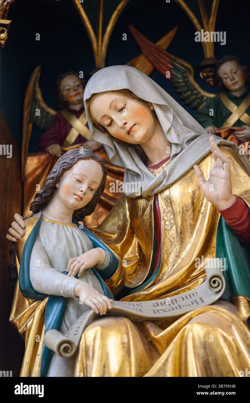 Saint Anne (the Mother of the Virgin Mary). A stained-glass window in ...