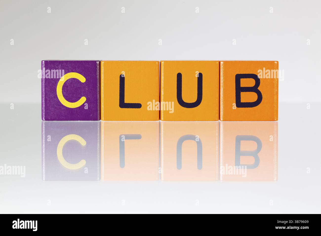 Club - an inscription from children's wooden blocks Stock Photo - Alamy