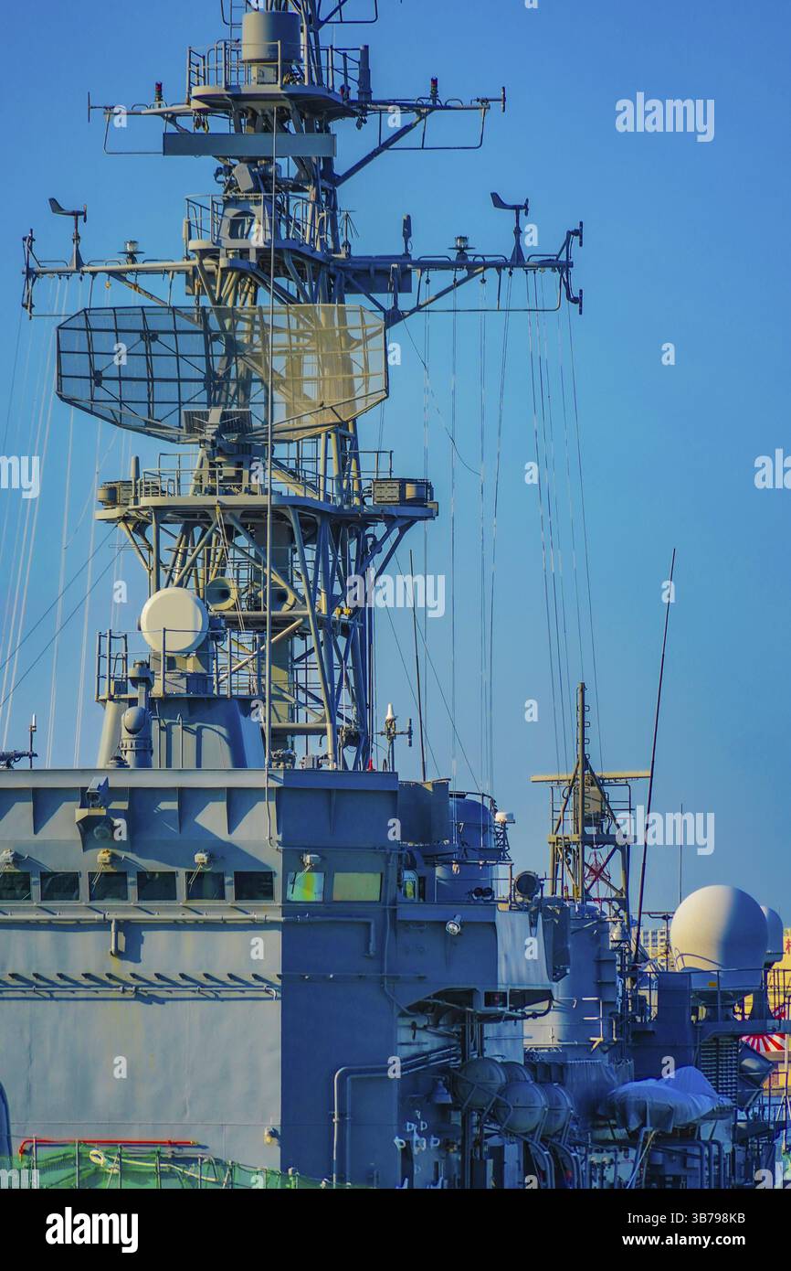 Battleship mast and antenna. Shooting Location: Nishi -ku, Yokohama ...